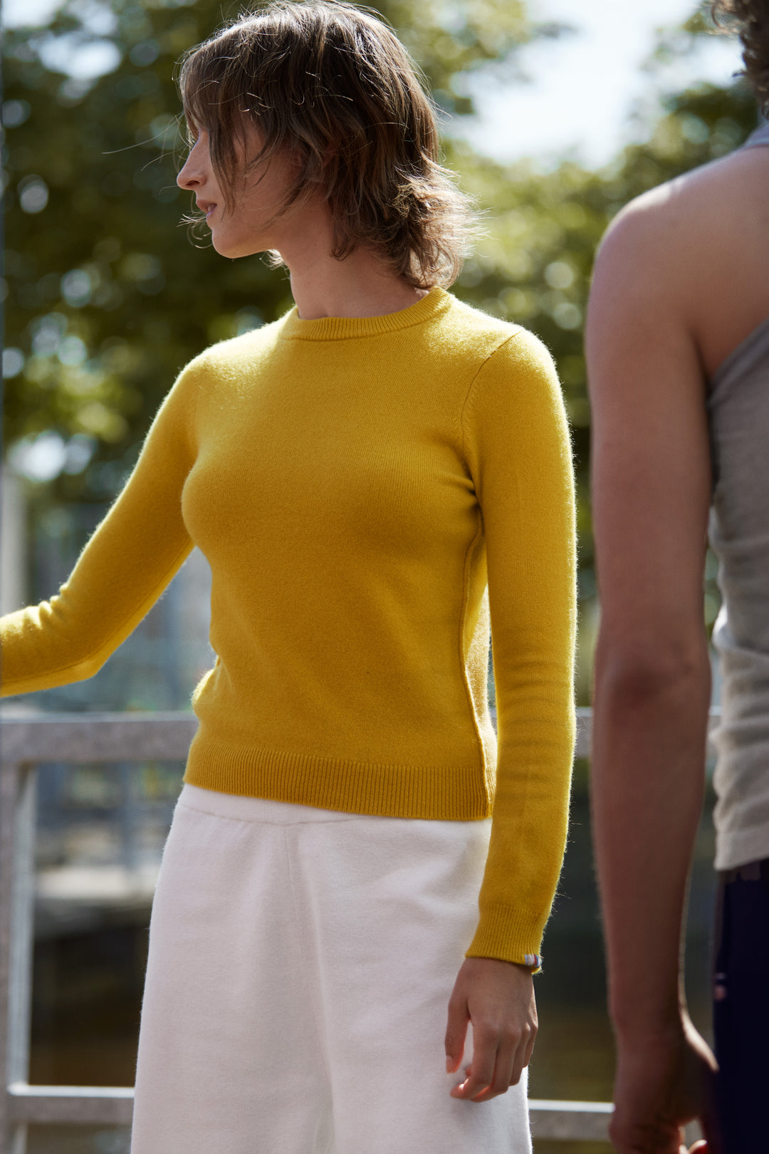 extreme cashmere fitted crew sweater cropped n°98 kid