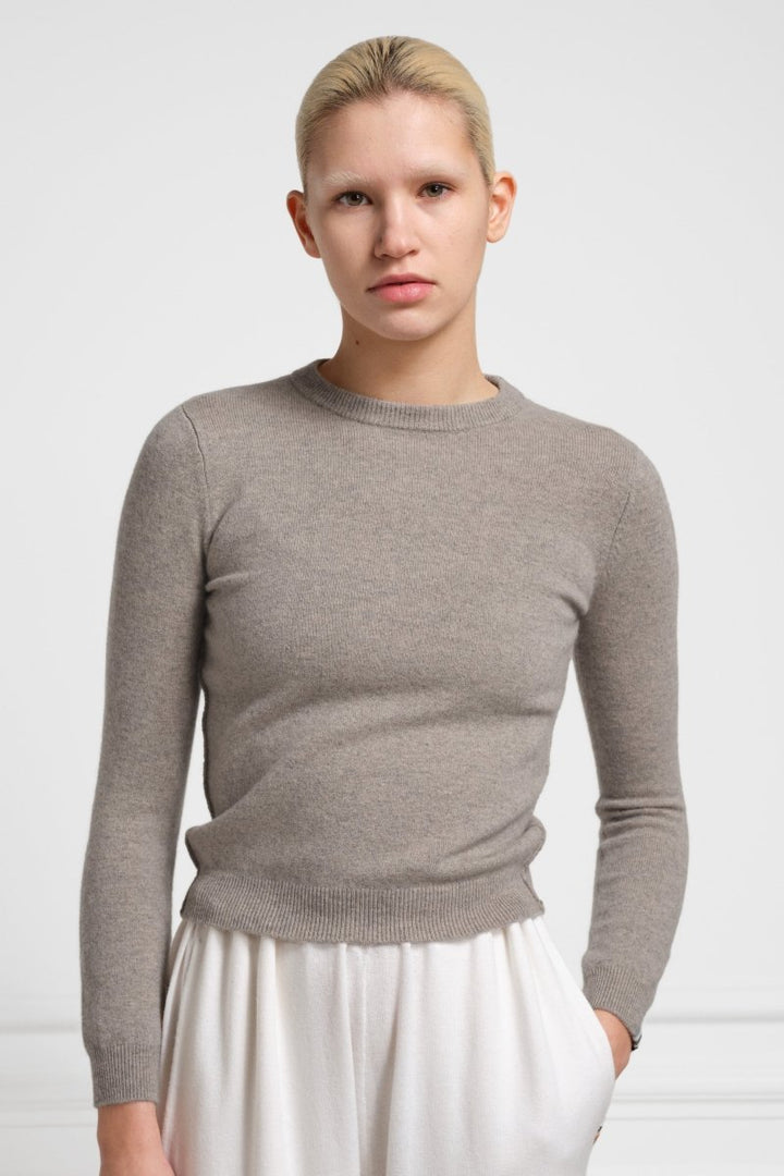 extreme cashmere fitted crew sweater cropped n°98 kid